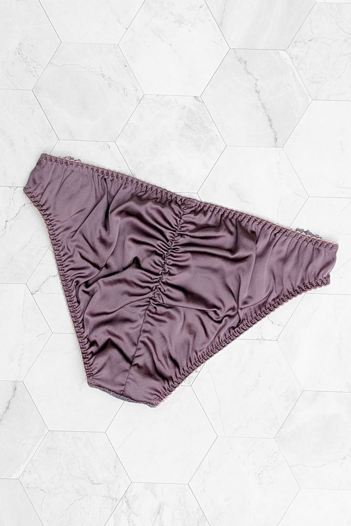 Mauve lace knickers | Indulgent silk underwear sets
