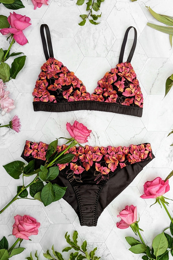 Gemma silk bralette | Luxury embroidered bras and underwear