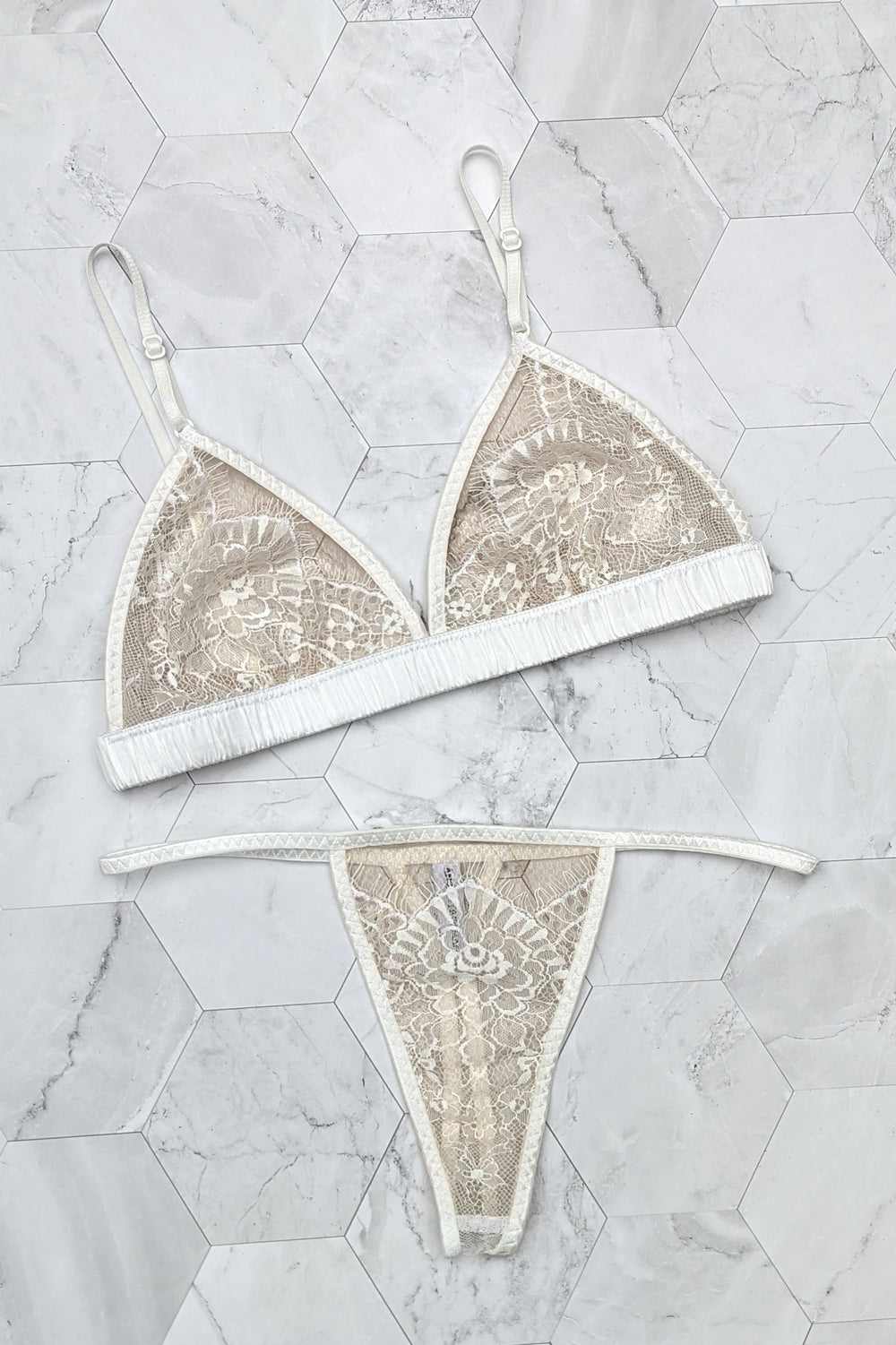 White lace thongs | Luxury, designer lingerie for brides