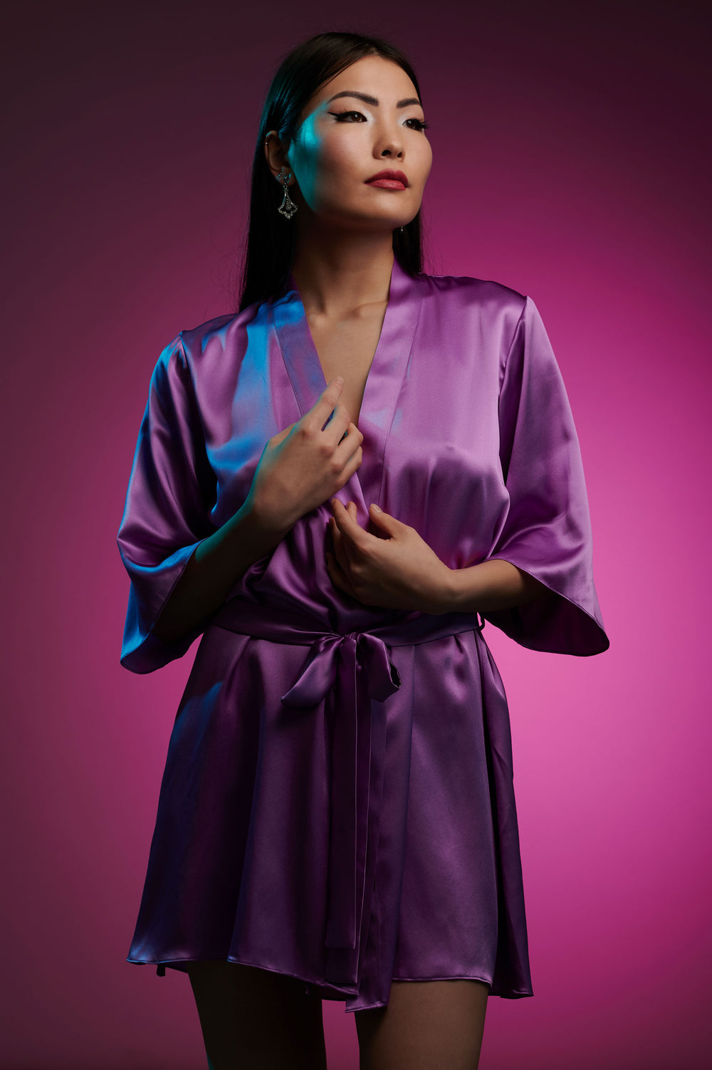 Purple silk robes, exquisitely handcrafted